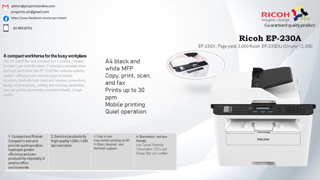 Ricoh EP-230A – Pro Prints Enterprise